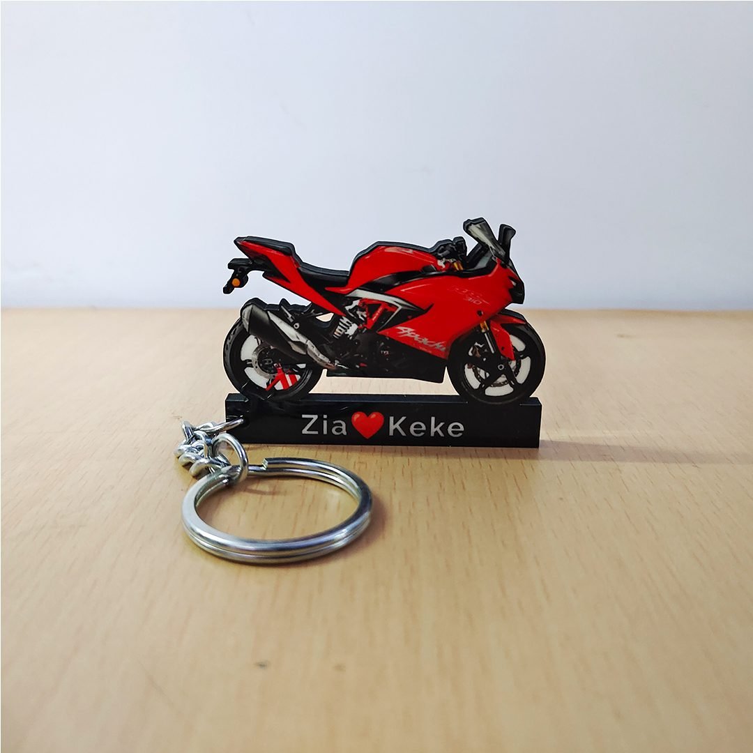 Best TVS Apache RR310 Racing Red Bike Keychain – Osiyankart