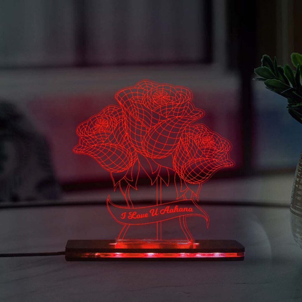 3D ACRYLIC ROSE LED TABLE LOVE LAMP – Osiyankart